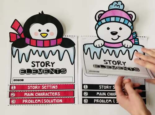 Winter Story Elements Flip Book by Joyful 4th | TPT