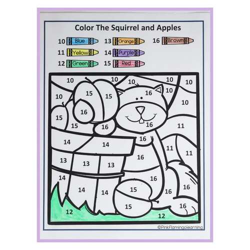 Fall Color by Code Fall Color by Number to 20 Fall Prek Kindergarten ...