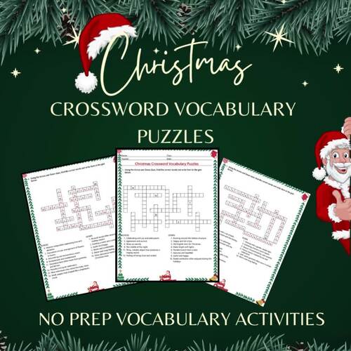 Christmas Crossword Puzzles 10 Vocabulary Worksheets No Prep Activities ...