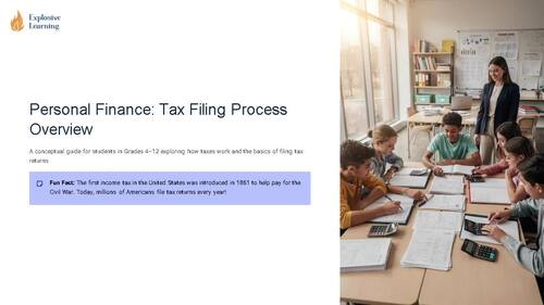 Personal Finance Tax Filing Process Overview Conceptual Guide Grades 4 ...