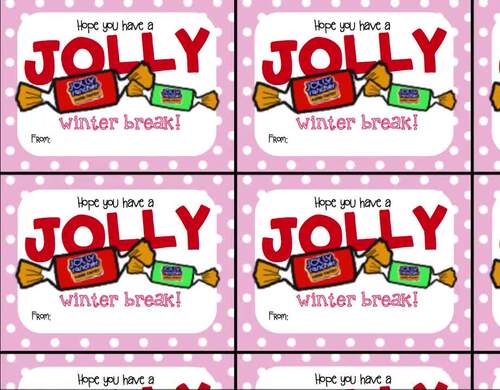 Jolly Ranchers Christmas (Winter) Holiday Gift Tag- Hope you have a ...