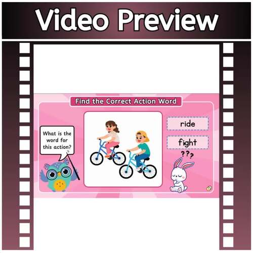 Identify the Action for the Picture: Find the Correct Action Word Digital