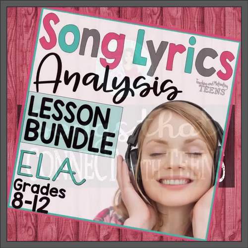 Song Lyrics Analysis Bundle | High School Poetry Lessons | TPT