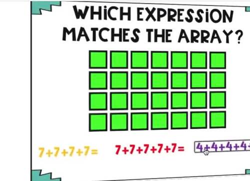 Arrays with Repeated Addition BOOM Cards l Boom Distance Learning