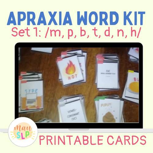 Apraxia Word Kit (Set 1 - Early Developing Sounds) Printable Cards by ...