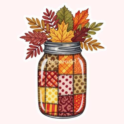 Rustic Jar Stickers Clipart Set – 14 Watercolor-Style Mason Jar Labels