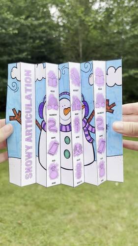 Winter Articulation Agamograph Craft - December by Jennie's Speech Room