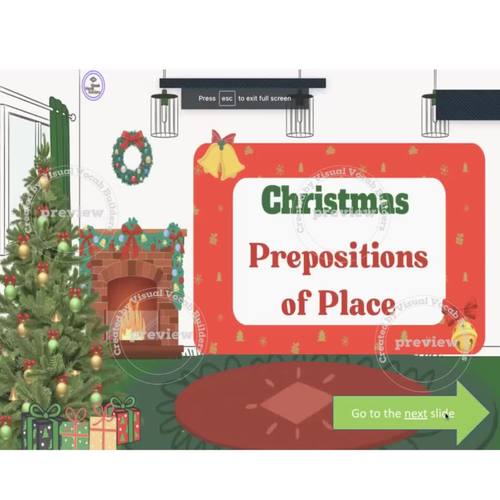 Christmas Prepositions of Place -Practice Christmas Vocabulary and ...