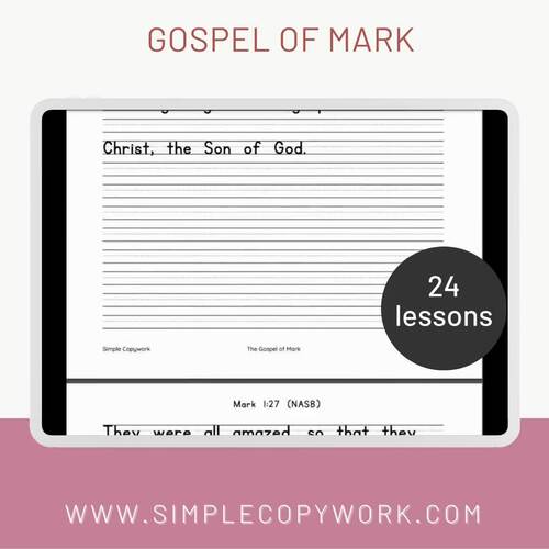 Gospel of Mark Handwriting & Copywork for Charlotte Mason Homeschoolers ...