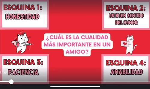 Four Corners Valentine's Day, SPANISH Cuatro Esquinas Día de San Valentín