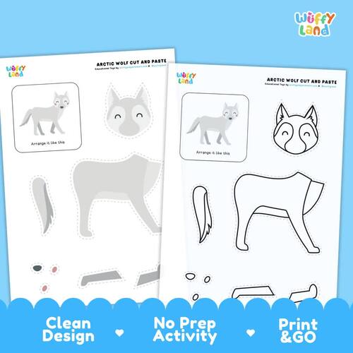Arctic Wolf Cut and Paste Craft | Snowy Wolf Craft Activity | Winter ...