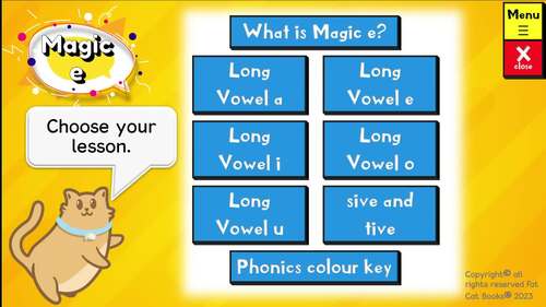 Power Point Flashcards Long Vowels Phonics Magic silent e digraph ee