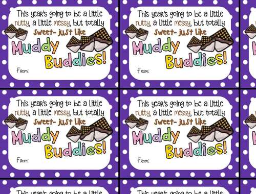 Muddy Buddies Snack Beginning of Year Gift Tag- This year's going to be ...