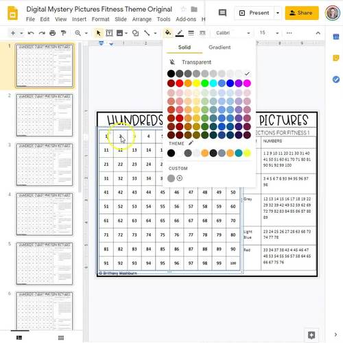 Digital Hundreds Chart Mystery Pictures | Fitness Theme | TPT