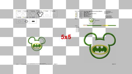 Mickey Mouse Batman Applique Design - Instant Download by Aneta H