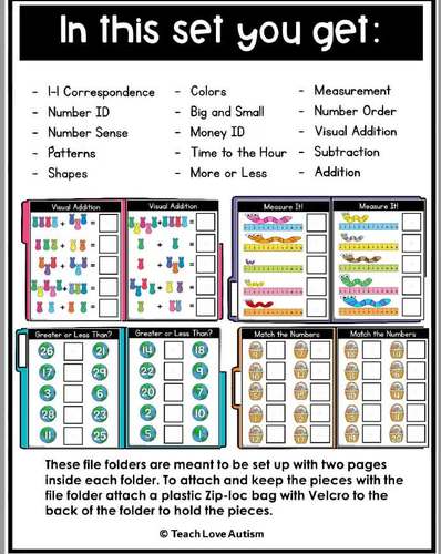 Spring Math File Folders and Activities | APRIL by Teach Love Autism