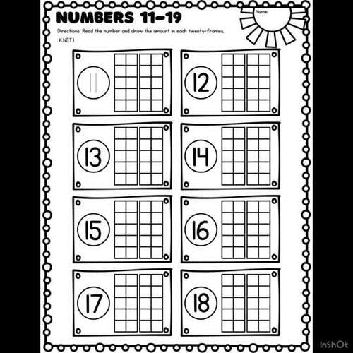 Spring Math Teen Numbers Worksheets for Kindergarten by Serendipity ...
