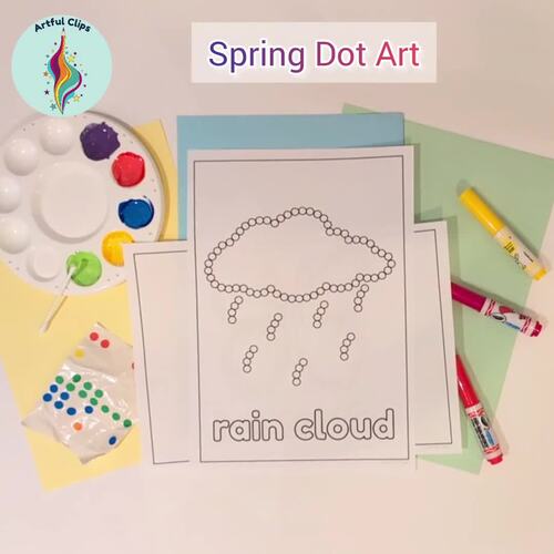 Four Seasons Q Tip Painting Dot Art Pages Bundle, Fine Motor Craft