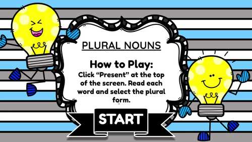 Digital Grammar - Plural Noun Sort and Task Card Game - Google Classroom