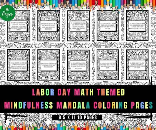 Labor Day Math Activities Craft 3rd Grade, Craft Coloring Pages, No Prep