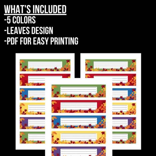 Student Name Desk Labels → PRINTABLE Fall Leaves Classroom Tags / Cards