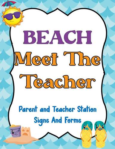 Meet The Teacher EDITABLE Materials-Beach Theme by Cindy's Treasures