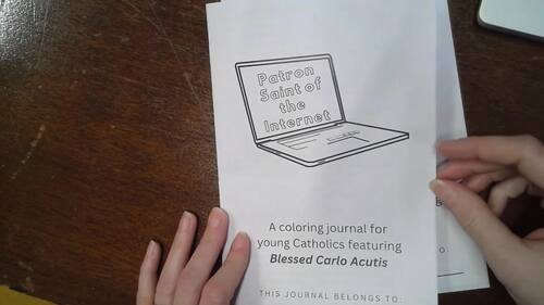 Saint Carlo Acutis Coloring Journal for Adoration by Saving Time in ELA
