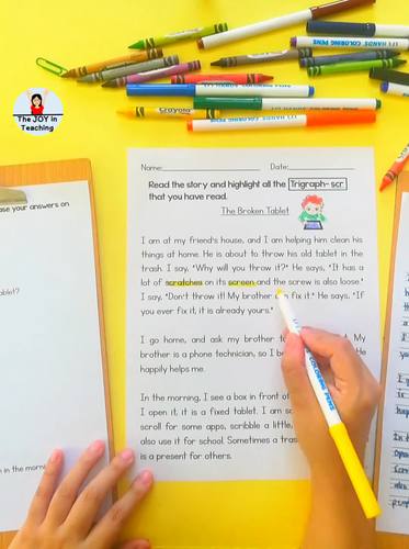 Trigraph Reading Comprehension Passage by The Joy in Teaching | TPT