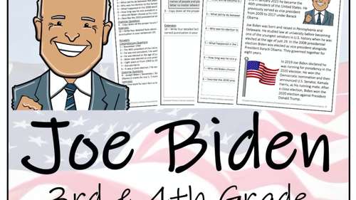 Joe Biden Close Reading Comprehension Activity | 3rd Grade & 4th Grade