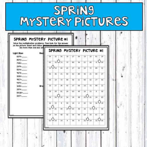 Spring Multiplication Mystery Pictures | Color by Number by Joyful 4th