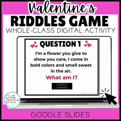 Valentine's Day Google Slides Game! Valentine Riddle Activity for Class ...