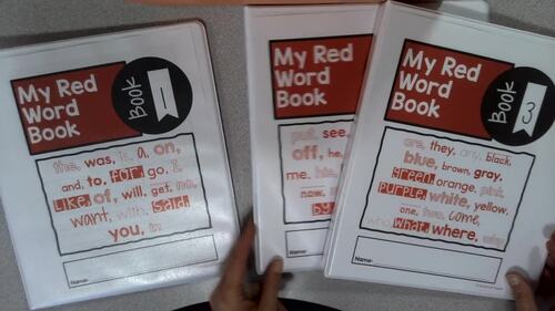 Sight Word Orton Gillingham Red Word Reading Intervention Binders - Gr K-1