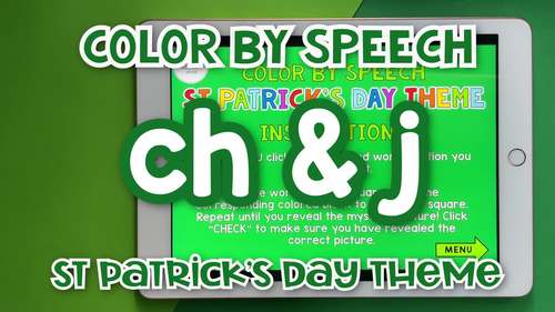ch & j Color By Speech Articulation Game St Patrick's Boom™ Card PPT ...