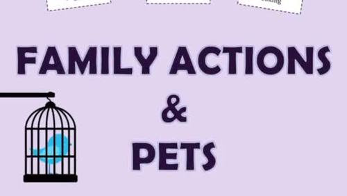 FAMILY ACTIONS & PETS - Adapted Workbook in English and Spanish | TPT