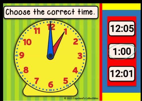 BOOM Cards Telling Time Multiple-Choice by Copeland's Collectibles