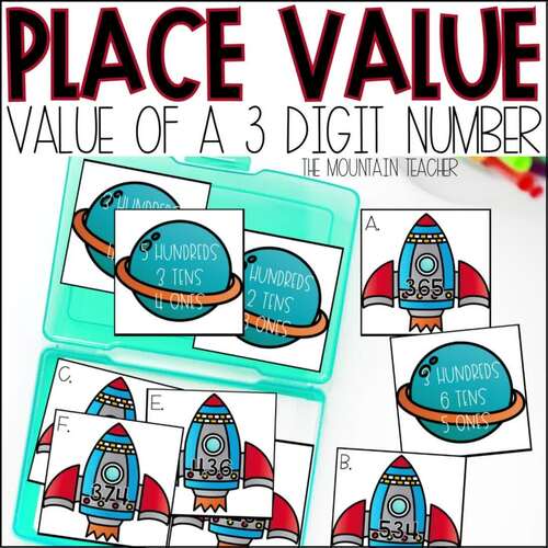 Written Form of a 3 Digit Number Math Center for 2nd Grade Place Value ...