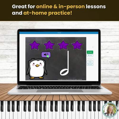 Music Note Values Digital BOOM™ Cards Piano Game for Beginner Piano Lessons