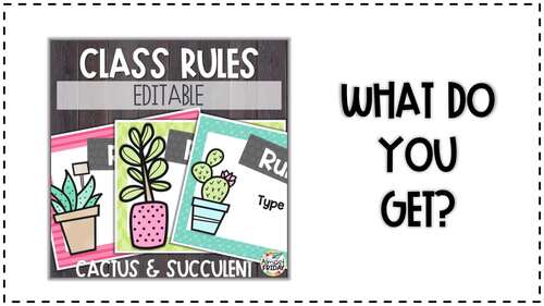 Editable Classroom Rules | Class Rules | Cactus and Succulent by Almost ...
