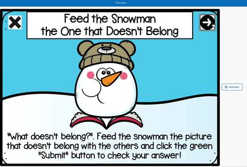 Feed the Snowman What Doesn't Belong? Boom Cards™ Winter Speech Therapy ...