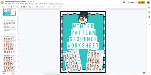 Winter pattern sequence by La tienda de Senora | TPT