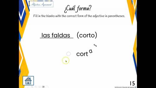 Spanish Adjective Agreement, Los Adjetivos Practice, Interactive Game ...