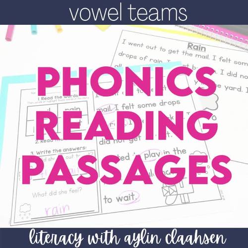Phonics Decodable Reading Passages | Vowel Teams by Aylin Claahsen