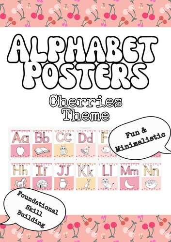 Cherries Themed Alphabet Posters - Letter Recognition - Back to School