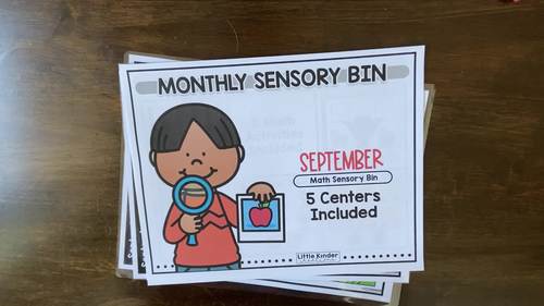 September Sensory Bin Math Stations by Little Kinder Creations | TPT