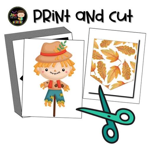 Fall Scarecrow Bulletin Board Kit Thanksgiving Harvest Door Decor Editable