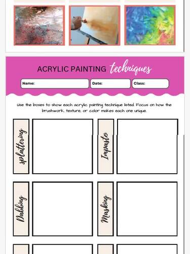 Acrylic Painting Techniques – Mini Practice Pack | PDF + Canva Editable