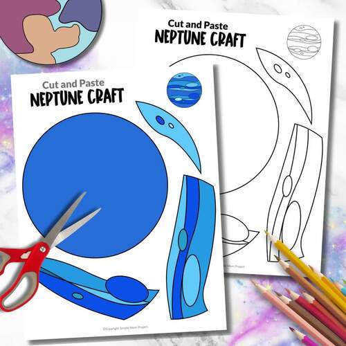 Neptune Printable Digital Download Craft | Solar System Craft | Montessori