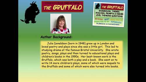THE GRUFFALO - Children's Book Hall of Fame - slides, handouts, & more