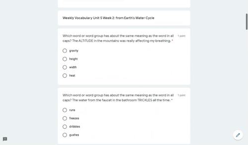 5th Grade MyView Literacy Unit 5 Week 2 Google Forms Quiz Assessment ...