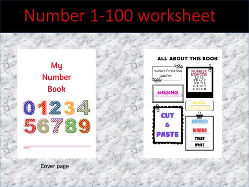 1-100 Number and Number Words Handwriting Practice Worksheet by MJ MAY